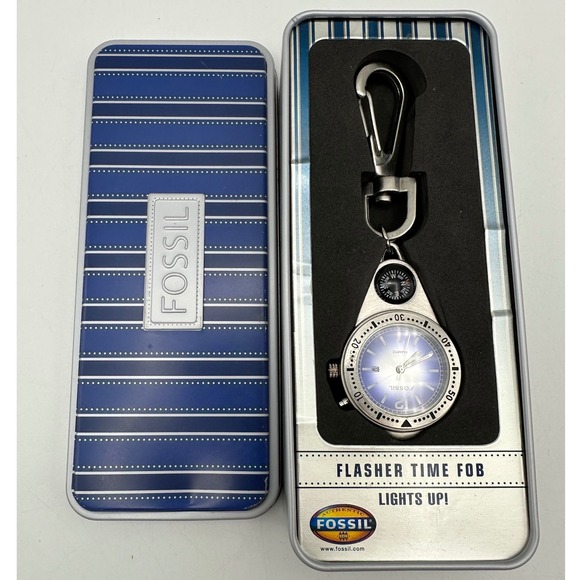 Fossil | Accessories | Fossil Flasher Time Fob Keychain Watch Clip On ...